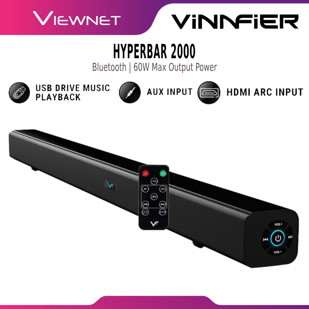 VINNFIER HYPERBAR 2000 PEMBESAR SUARA SPEAKER WIRELESS BLUETOOTH TV ...