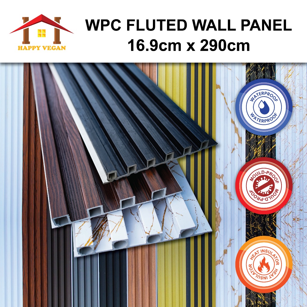 4-6 Batang 16.9cm x 290cm Panel Dinding WPC Premium – Panel Beralur ...