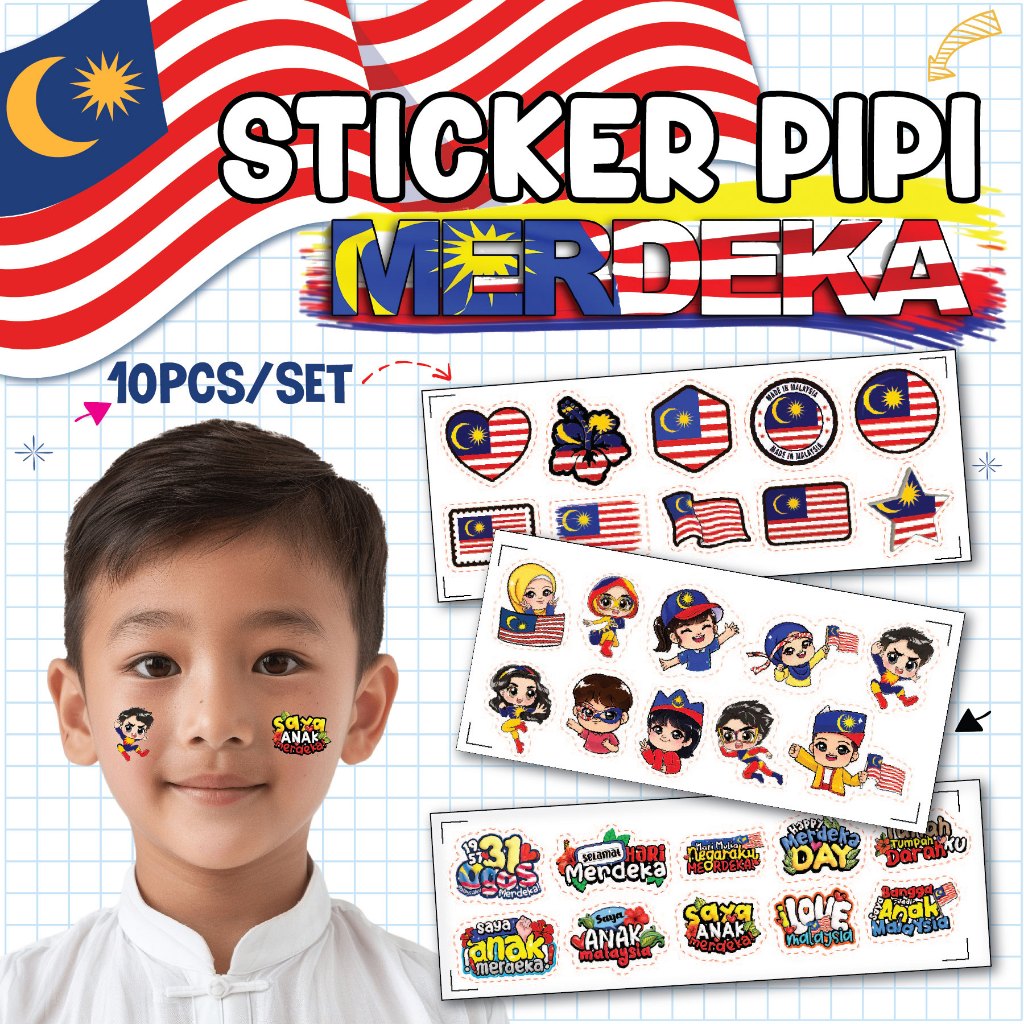 STICKER PIPI MERDEKA MATERIAL TRANSPARENT KALIS AIR STICKER MERDEKA ...