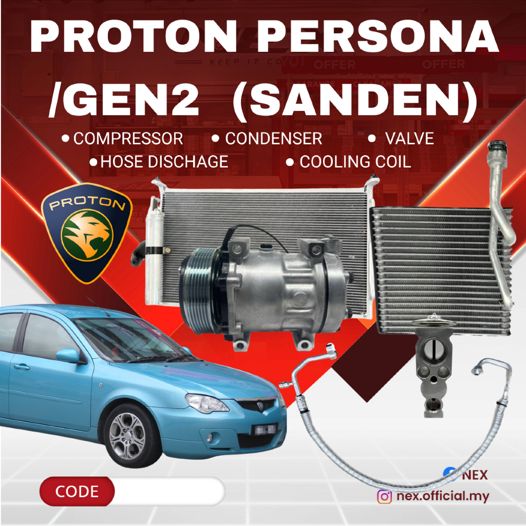 PROTON PERSONA / GEN 2 PATCO / SANDEN AIRCOND SET (COMPRESSOR ...