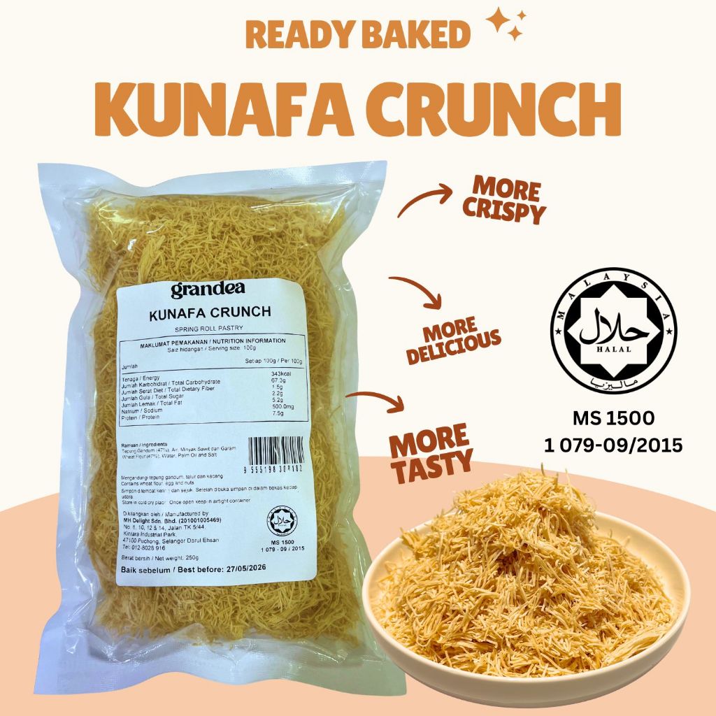 Grandea Kunafa Crunch 250g | Ready Baked Kunafa | Kataifi Dubai ...
