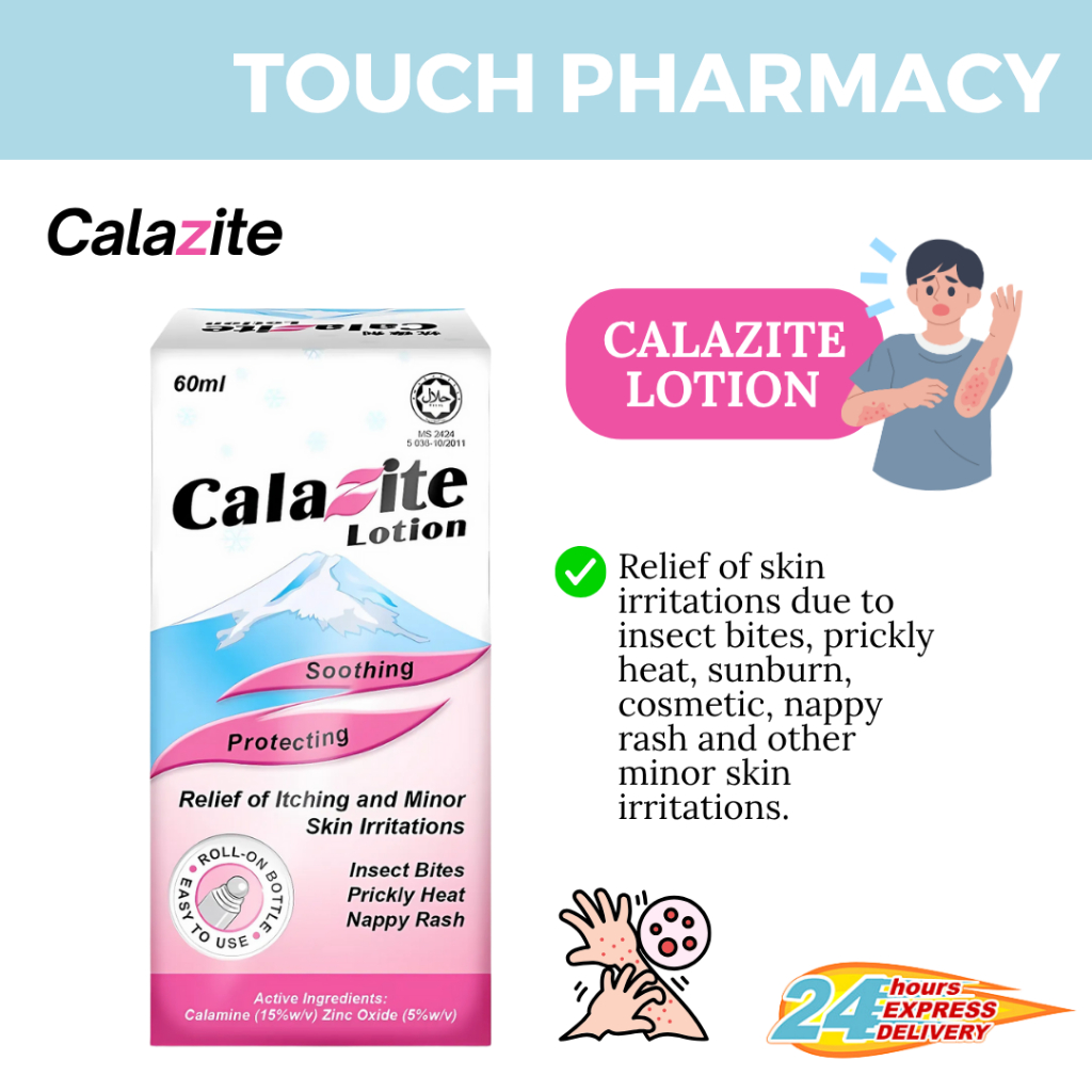 CALAZITE Soothing Relief Calamine & Zinc Oxide Lotion 60ML | Shopee ...