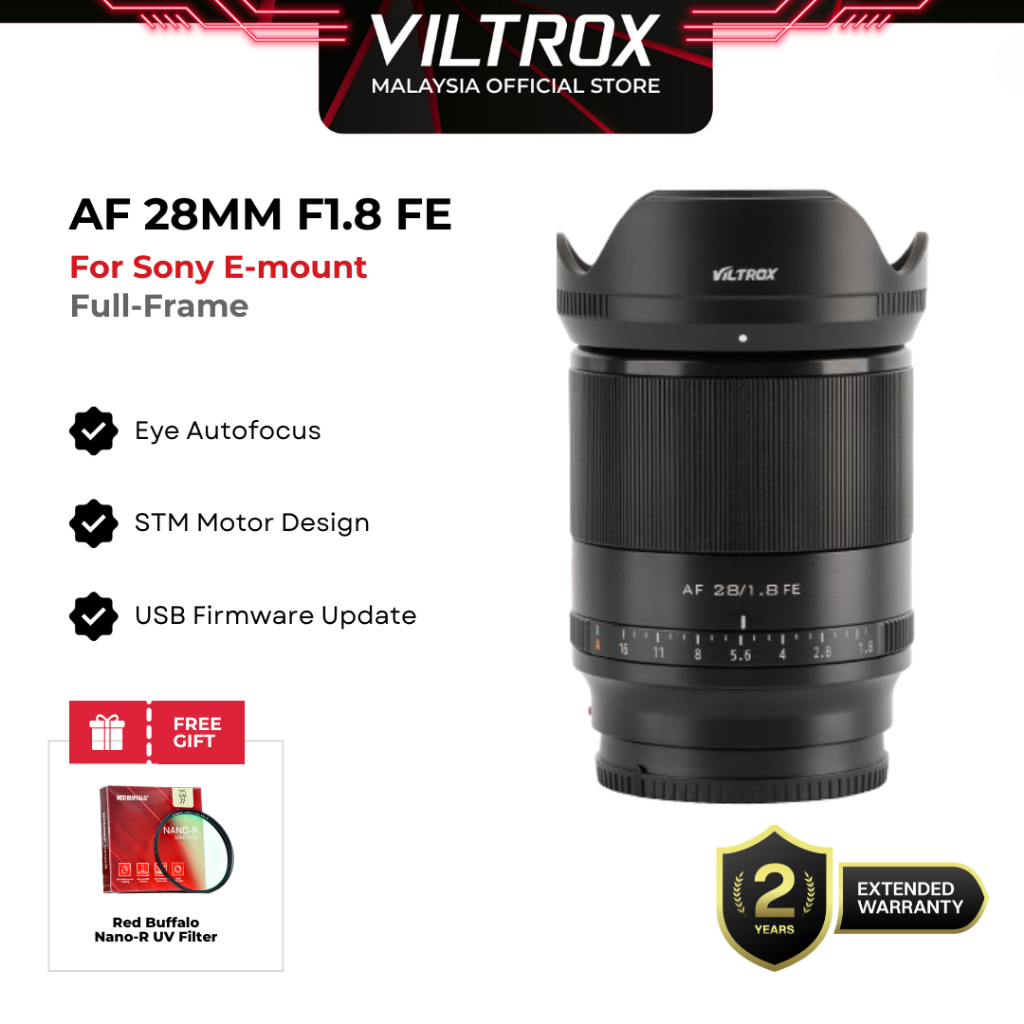 VILTROX 28mm F1.8 FE Full Frame Auto Focus Prime Lens Sony E-mount ...
