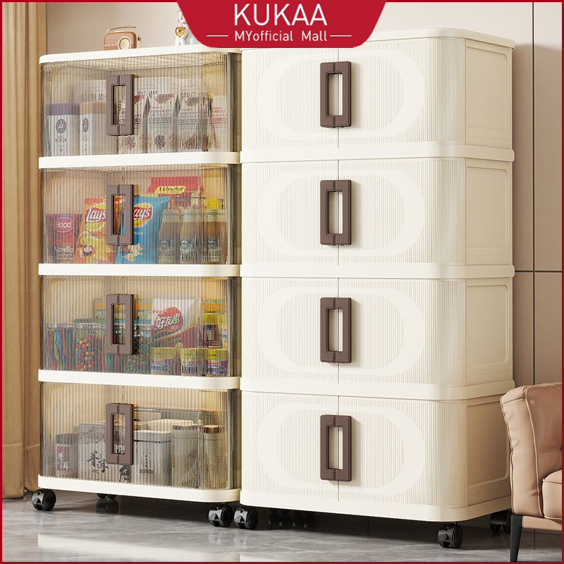 Kukaa L40-70cm Foldable Storage Box Snacks Toys Clothes Multi-Layer ...