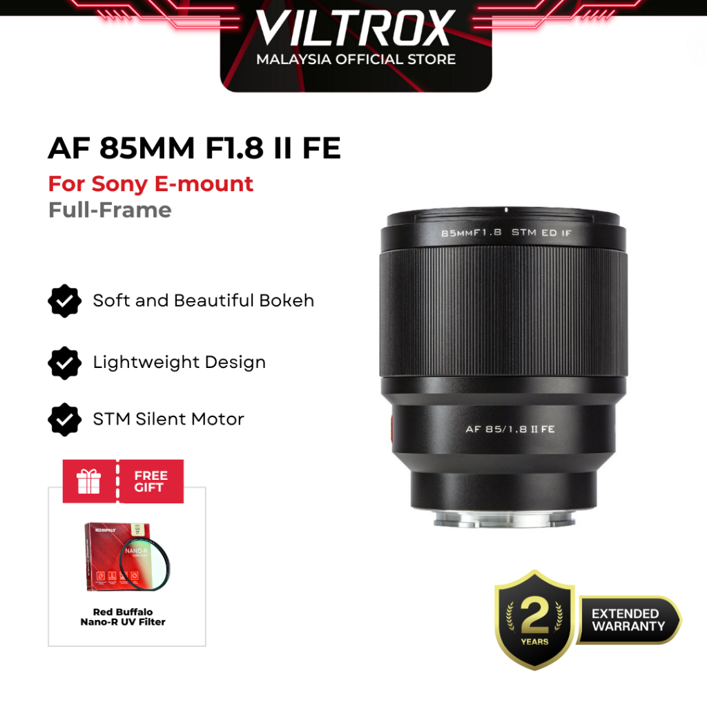 VILTROX 85mm F1.8 FE II Auto Focus Lens Full Frame Prime Lens For Sony ...