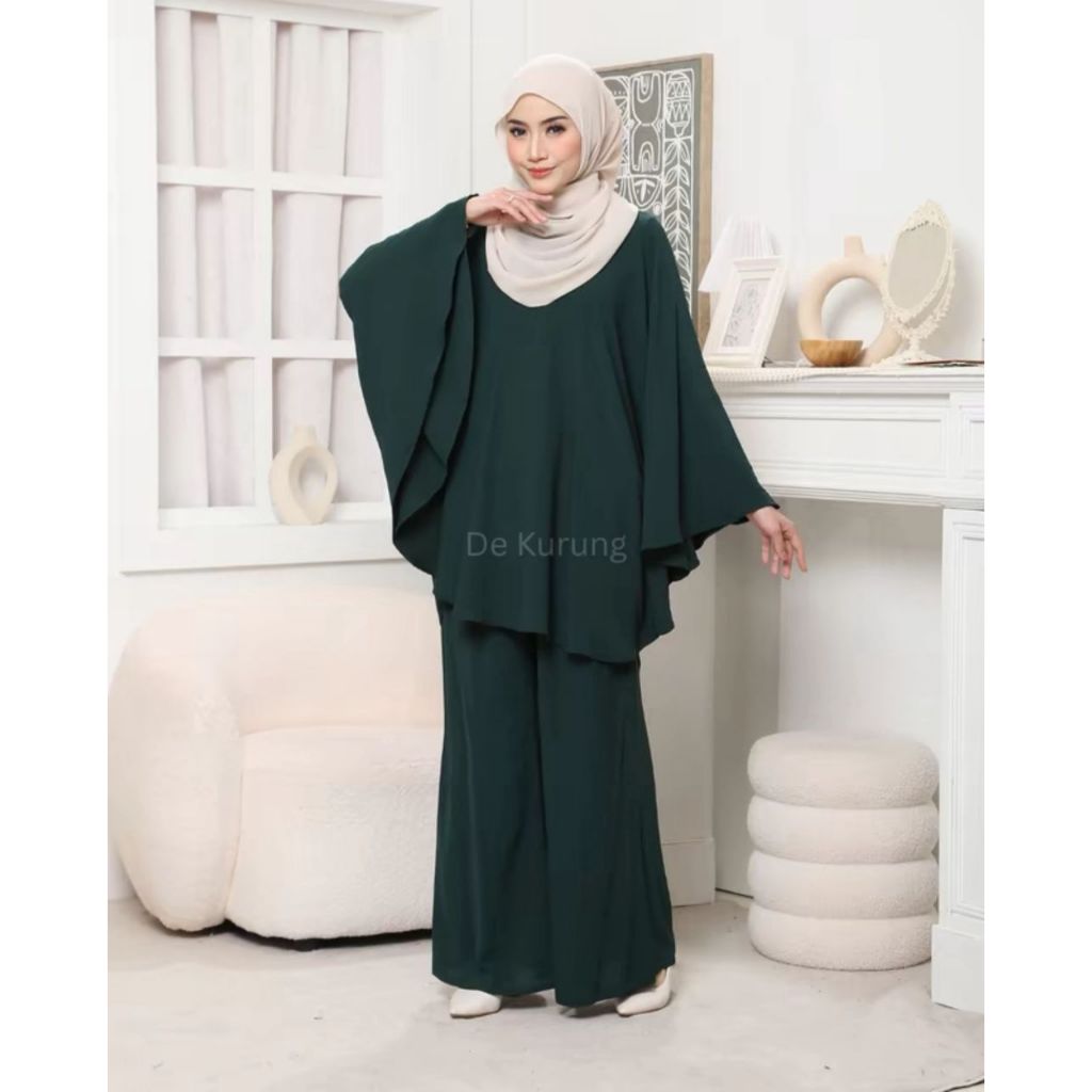 Set Baju Muslimah Farshii Blouse dan Plazzo Free Size Baggy Style Losse ...