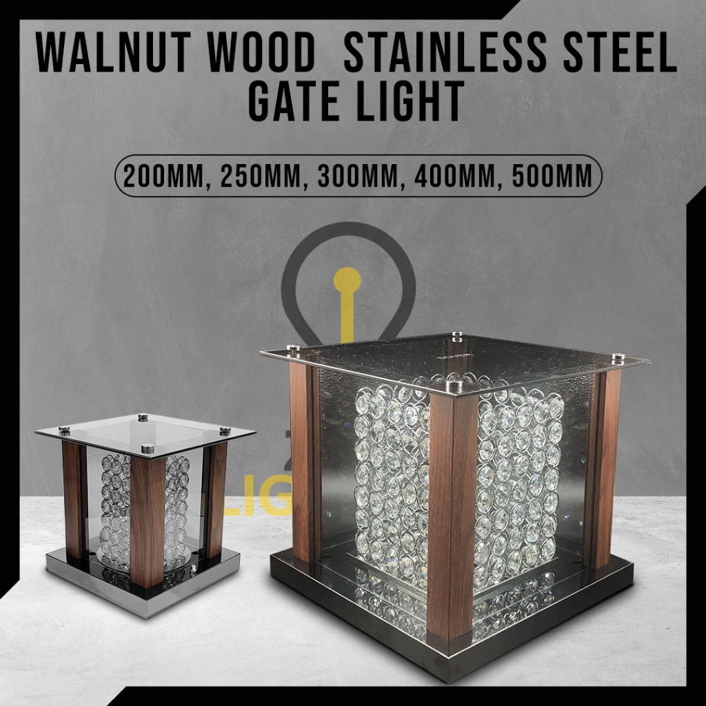 WOOD Stainless Steel Crystal cube outdoor weatherproof gate light gate ...