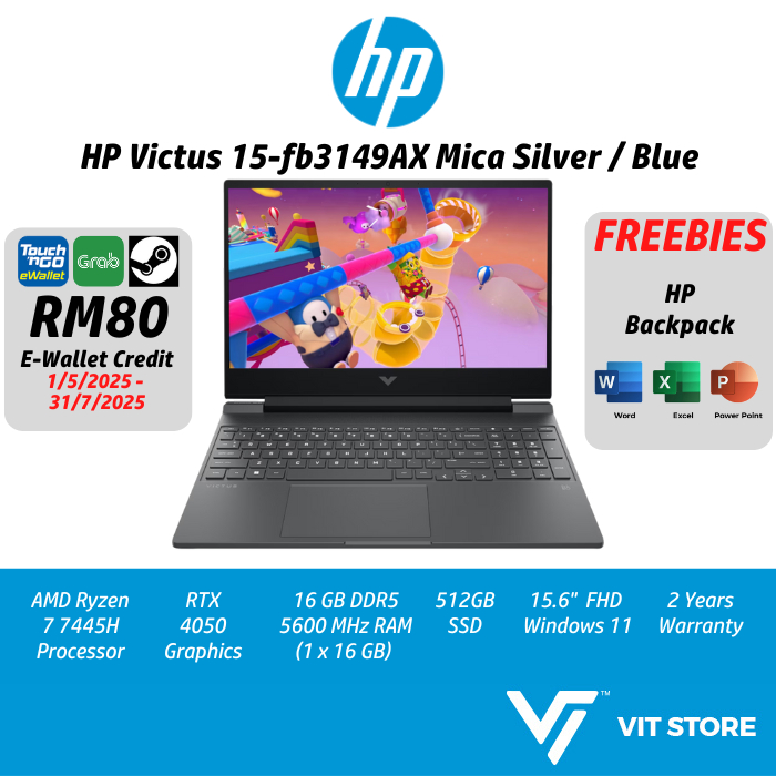 HP Victus Gaming Laptop 15-fb3148AX Blue / 15-fb3149AX Mica Silver R7 ...