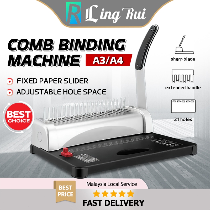 21 Holes Comb Binding Machine A4/A3 Size Binding Machine Office Heavy ...
