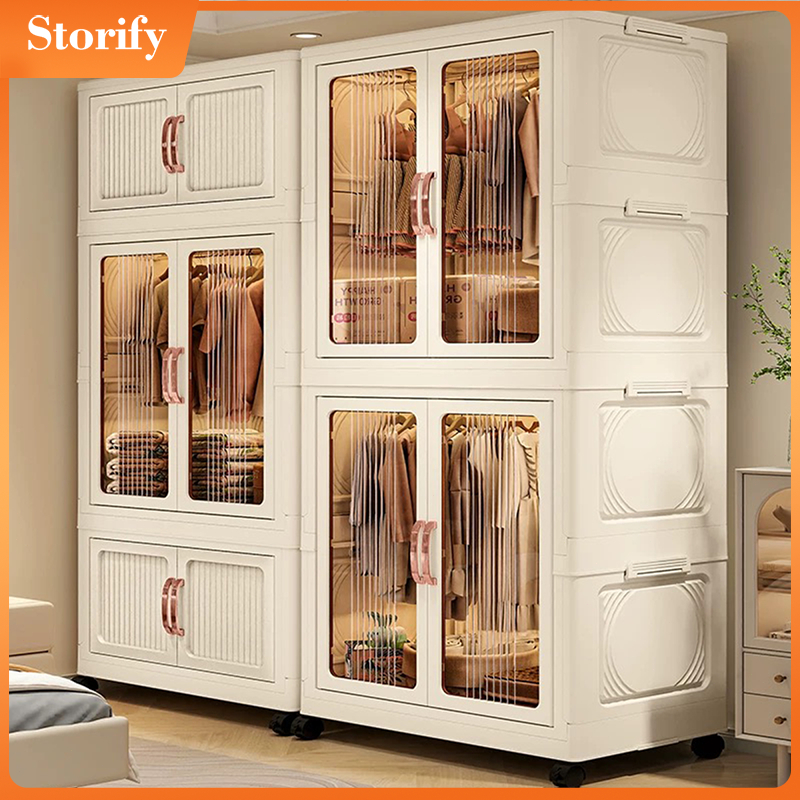 Portable Almari Baju Plastic Wardrobe with Drawers almari plastik ...