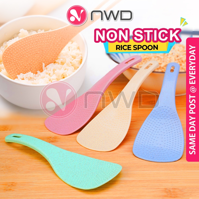 𝗦𝗖𝗥𝗔𝗧𝗖𝗛 𝗙𝗥𝗘𝗘 》Non Stick Wheat Straw Rice Spoon Scoop Heat Resistant ...