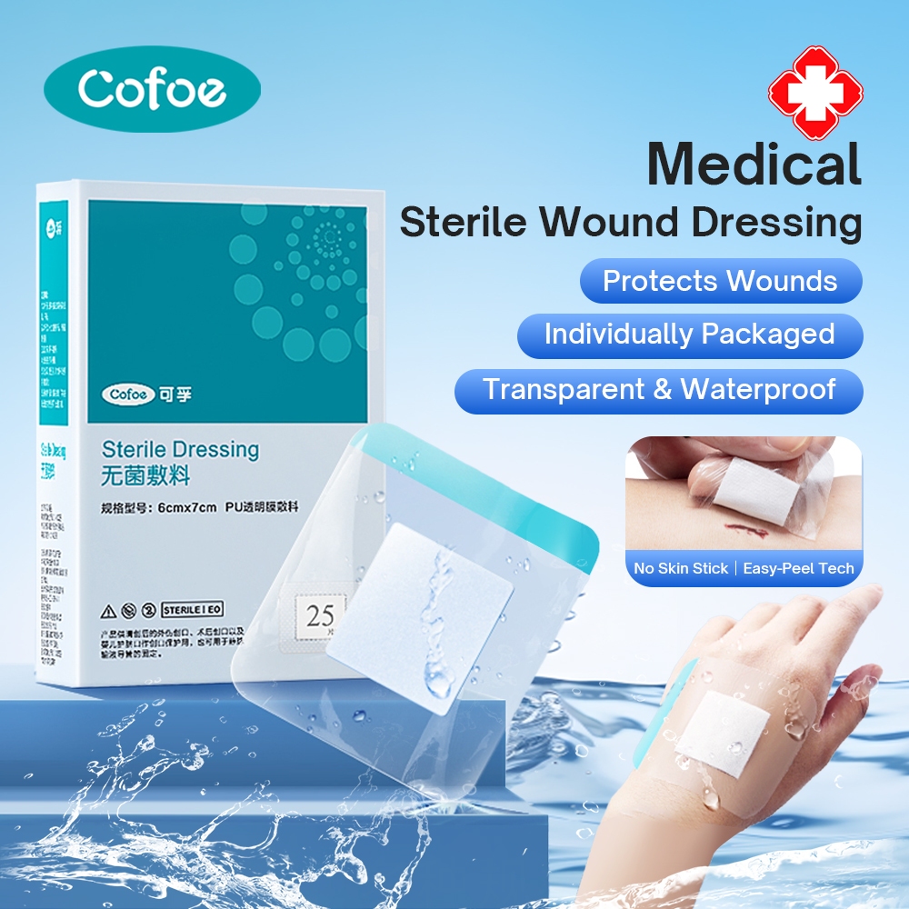 Cofoe Sterile PU Transparent Waterproof Dressing - Wound Plaster for Protection, Multi-Size ...