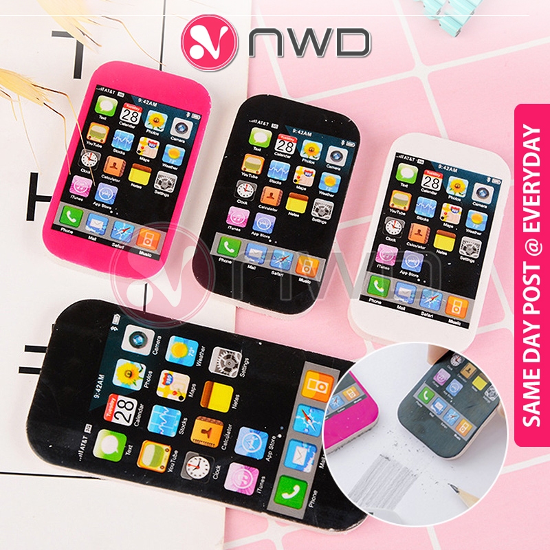 𝗘𝗬𝗘 𝗖𝗔𝗧𝗖𝗛𝗜𝗡𝗚 》 Creative Fun Mobile Phone Shape Eraser Cute Correction ...