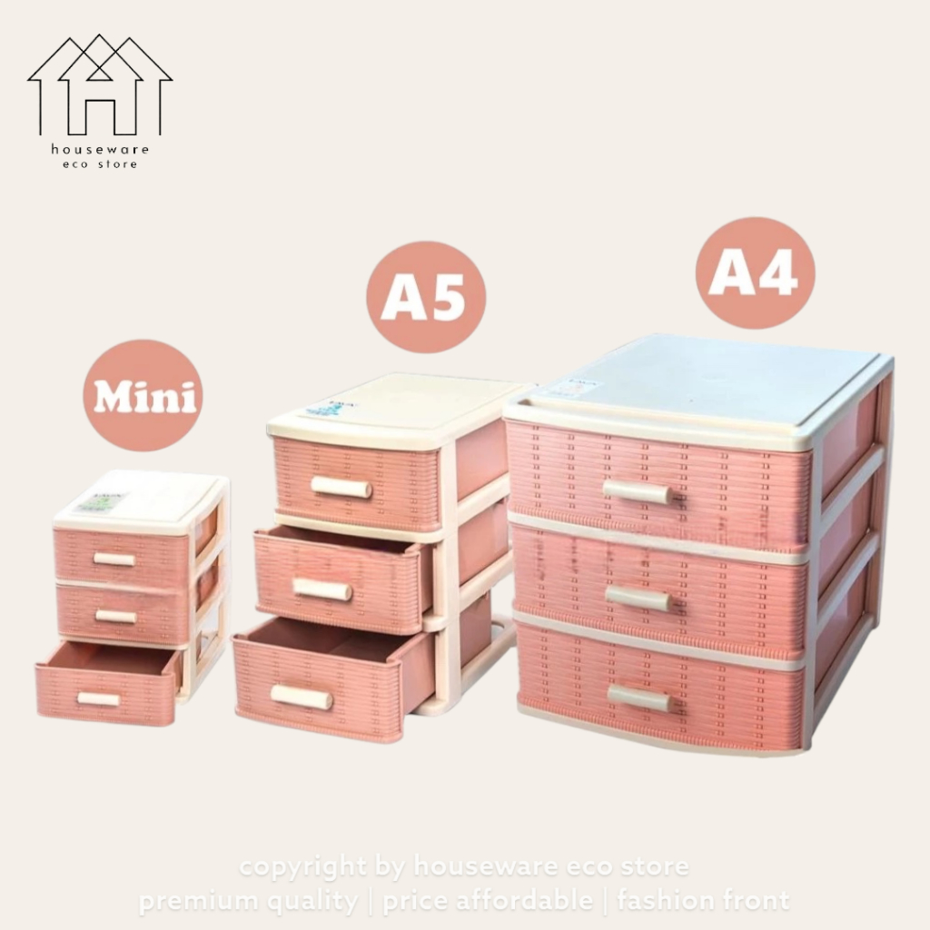 Lava A4 & A5 Plastic Drawer / Mini Cabinet Storage Box Drawer Laci ...