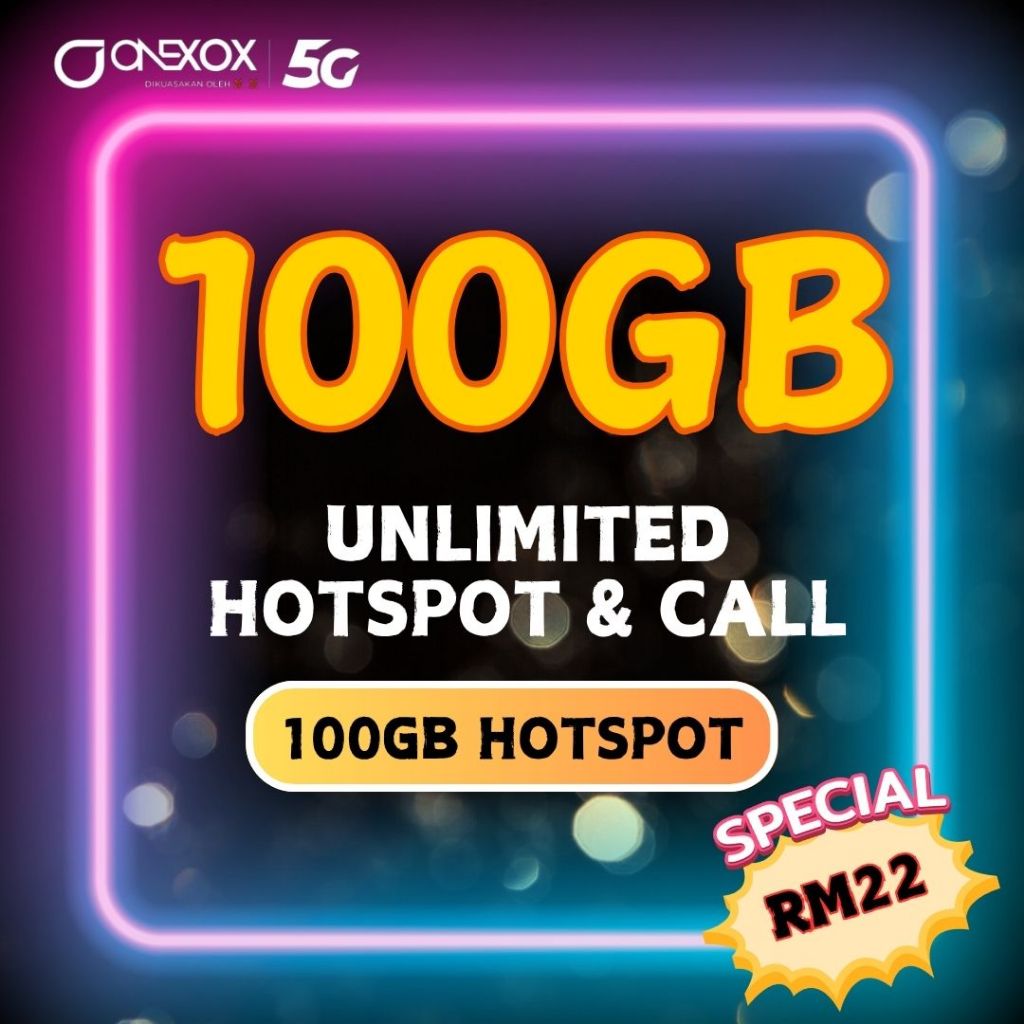 ONEXOX XOX 5G PREPAID SIMCARD - 100GB HIGH SPEED, UNLIMITED CALL ...