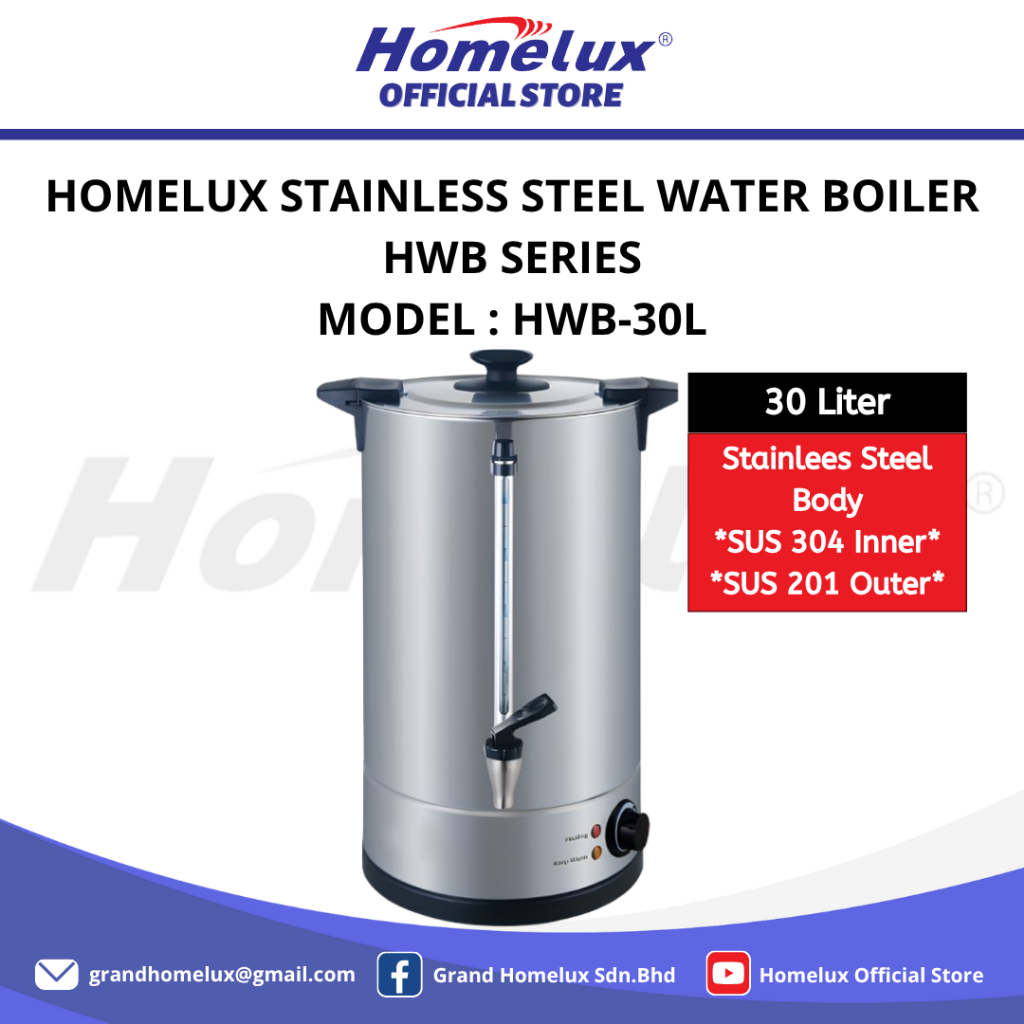HOMELUX STAINLESS STEEL WATER BOILER HWB SERIES HWB-30L DANDANG AIR ...