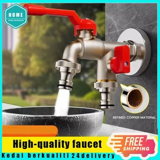 Two Way Faucet/Double water outlet faucet TAP/One in and two out garden ...