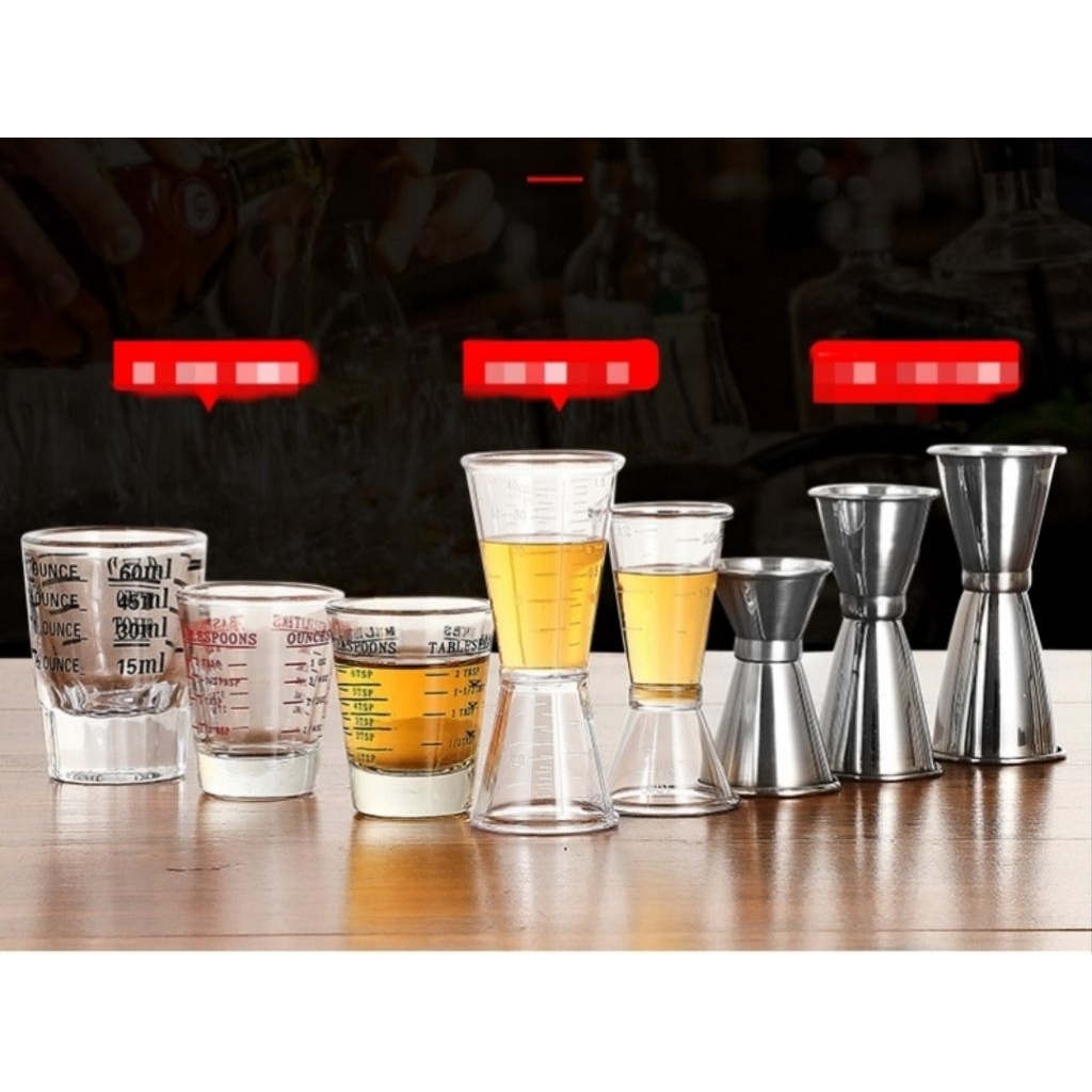[Ready Stock] Mocktail Jigger Double Plastic Measure Cup 20cc 40cc Milk ...