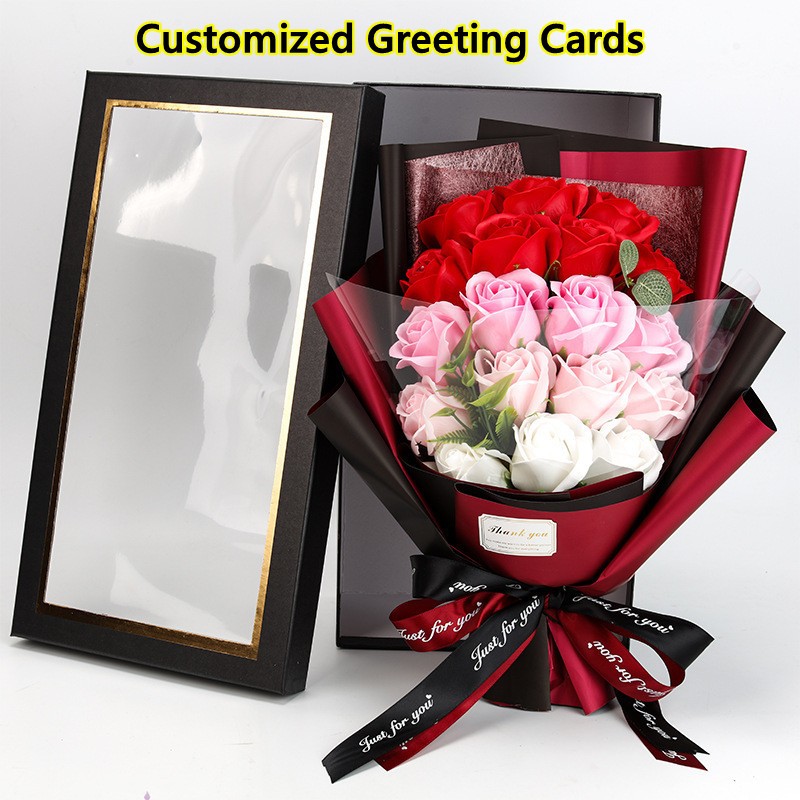 18 Gradient Roses Bouquet Boxes Soap Flower Valentines Cute Creative ...