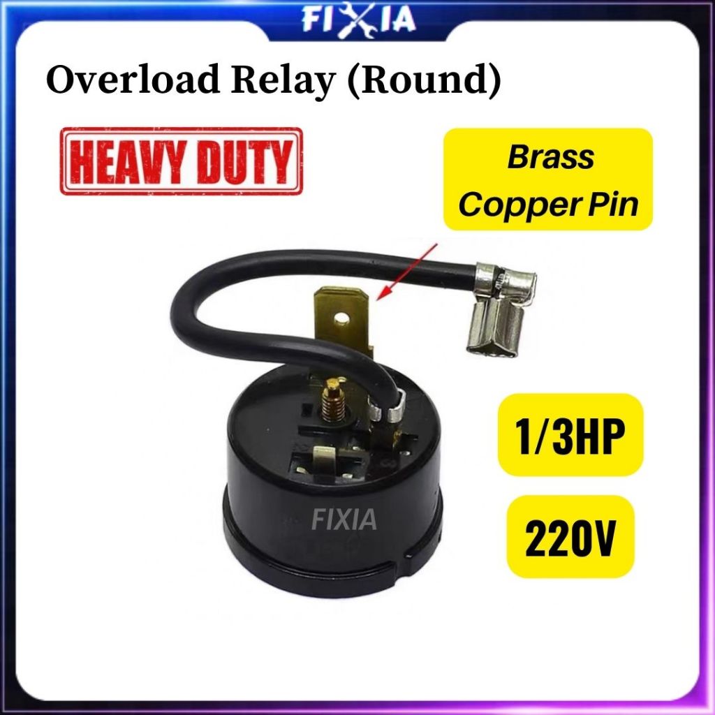 Heavy Duty 1/3HP 220V Brass Copper Refrigerator Overload Protector Wire ...