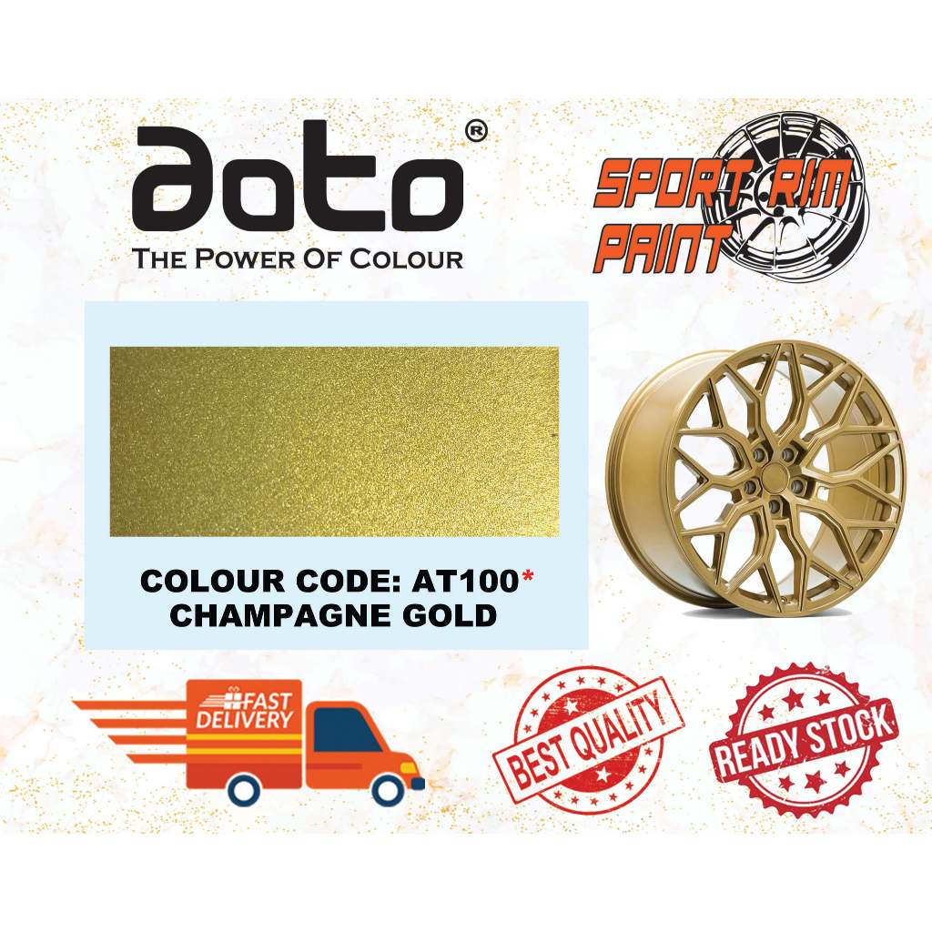 【READY STOCK】AOTO CHAMPAGNE GOLD AT100 Groundcoat Cat Sport Rim Motor ...