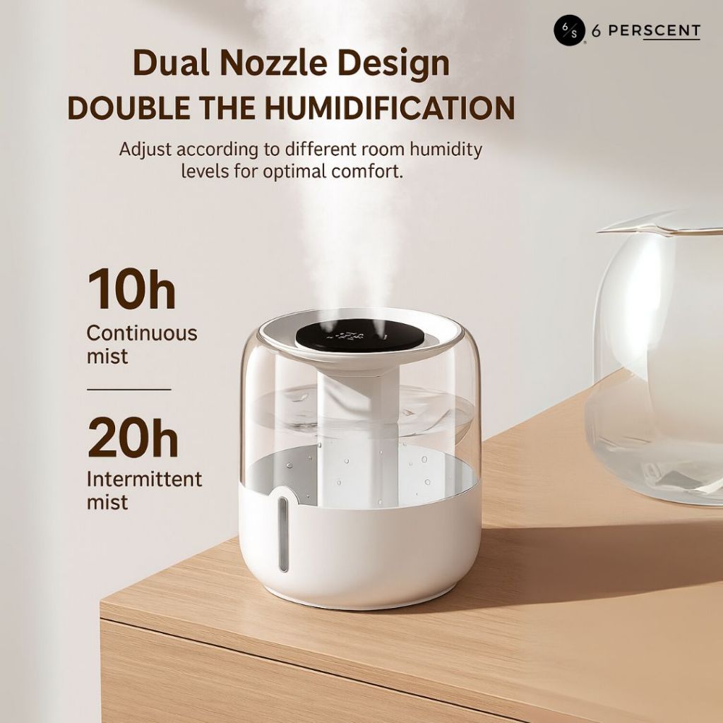 6 perscent Ultrasonic Air Humidifier + Antibacterial + Night Light (Top ...