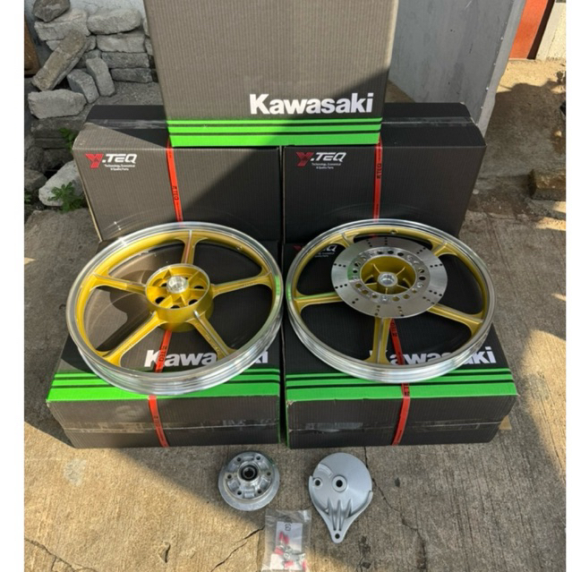 ORIGINAL YTEQ KAWASAKI AR125 AR80 GTO KH100 SPORT RIM GOLD BLACK 18 ...