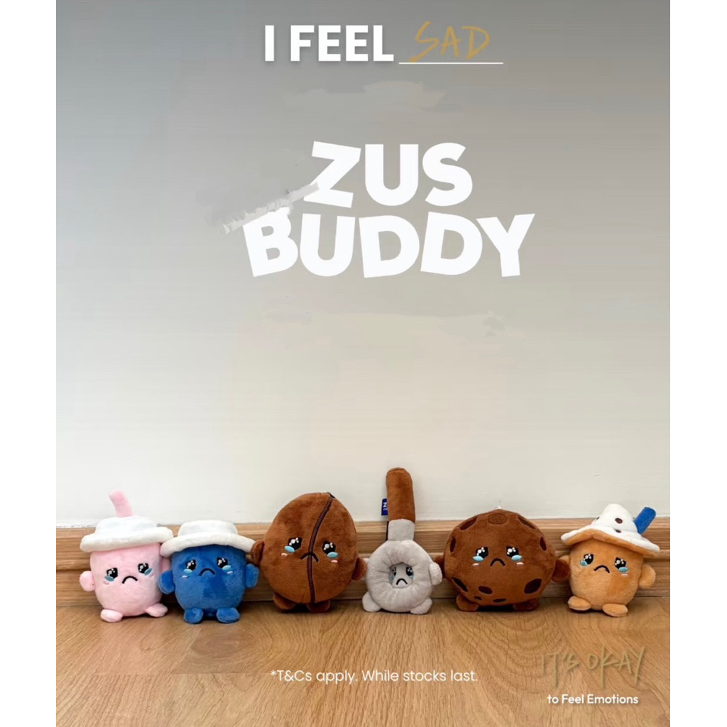 ZUS Buddy Mini Plushie Keychain - It's Okay to Feel Emotions - Sad ...