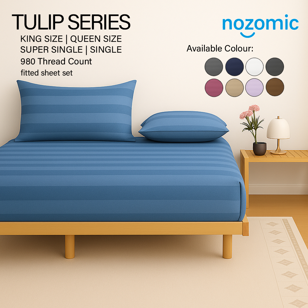 Cotton Hotel Fitted Bedsheet Cadar Single Queen King Tilam Getah ...