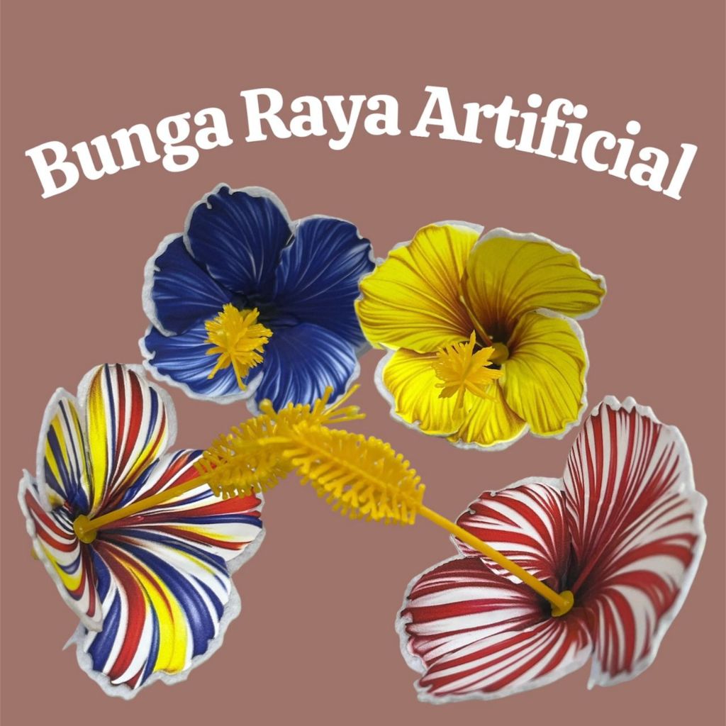 Felt Bunga Raya Artificial Merah/ Bunga Raya Merdeka/ Kain Felt ...