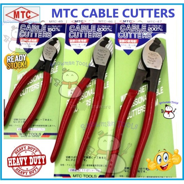 HEAVY DUTY 6" 8" 10" MTC JAPAN WIRE CABLE CUTTER SHEAR MTC45 MTC46 ...