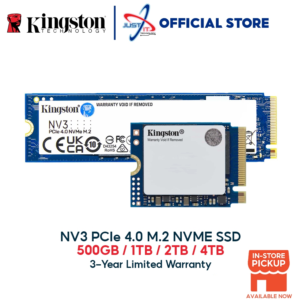 KINGSTON NV3 PCIe 4.0 M.2 NVMe SSD 6000/5000MB/S HIGH SPEED INTERNAL ...