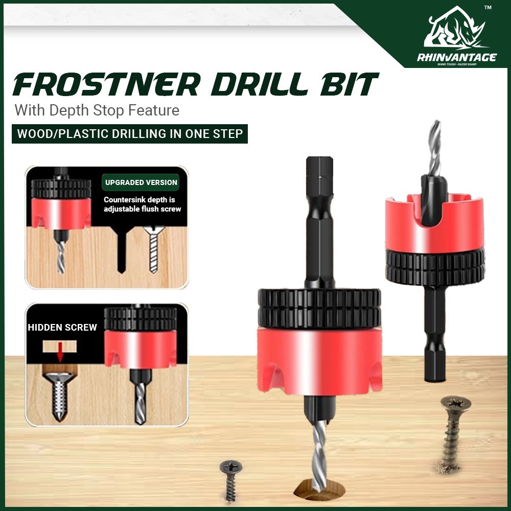 Forstner Drill Bit with Depth Stop | Wood & Plastic Drilling Tool ...