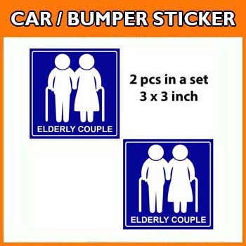 Elderly Couple On Board - Car Sticker / Bumper Sticker / Motor Sticker ...