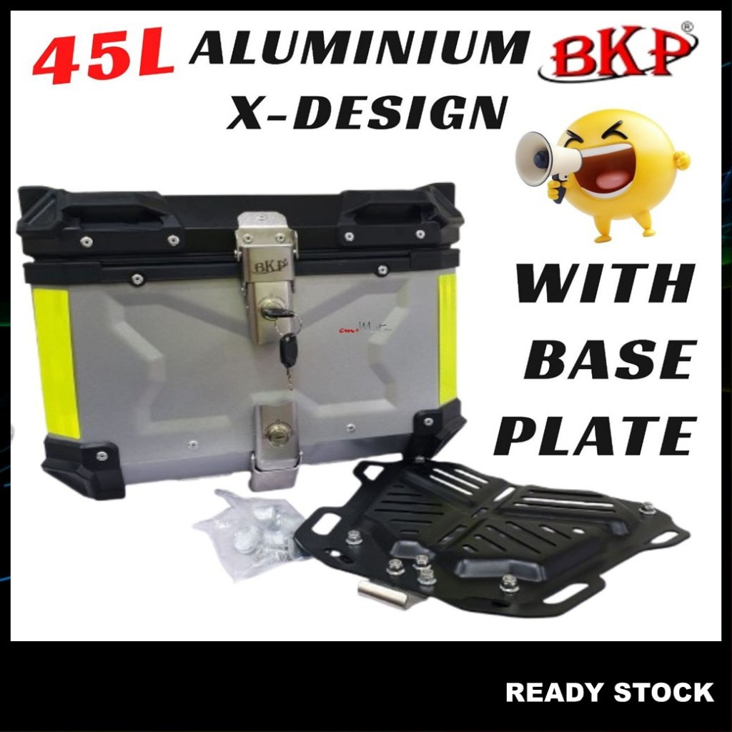 (ALUMINIUM) BKP 45L Bentuk X Kotak Atas Motosikal Dengan Base Plate X ...