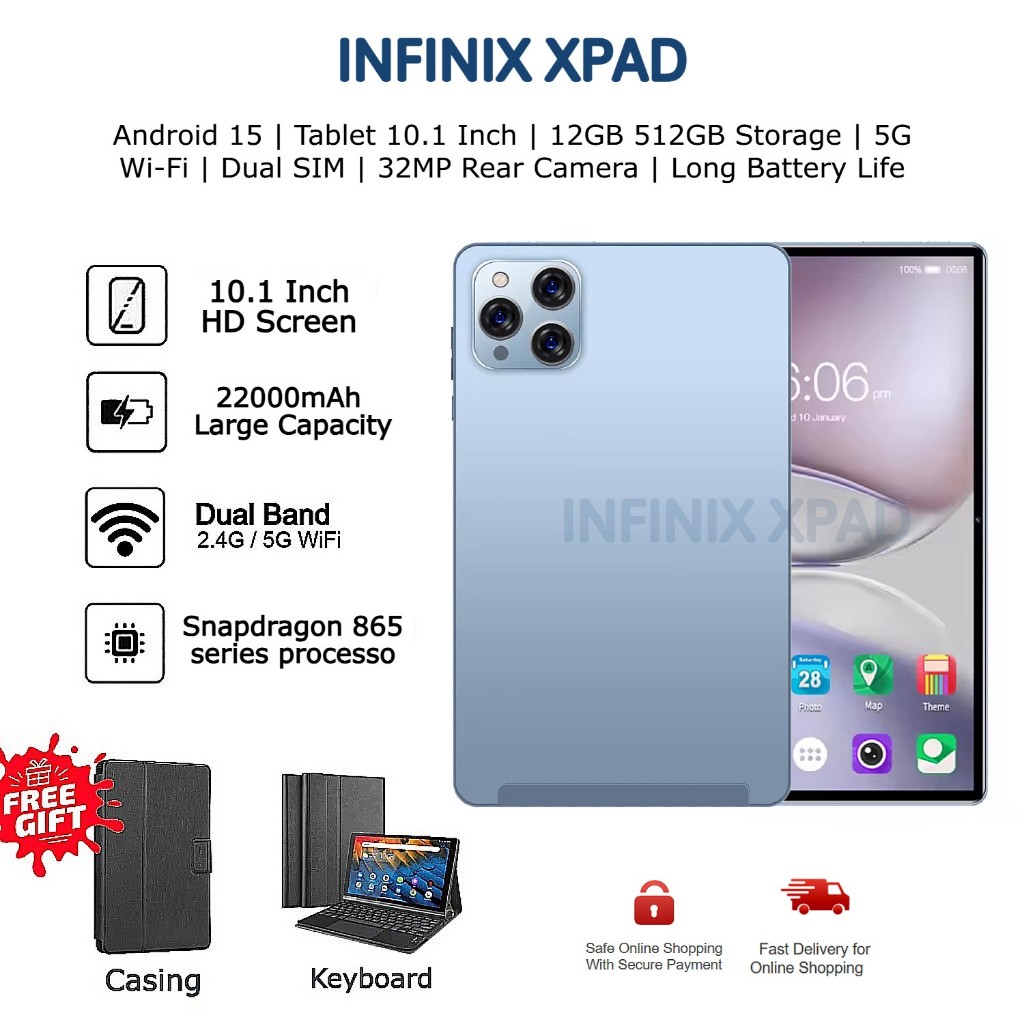 🔥 Infinix XPad 10.1" | 8GB-12GB RAM + 256GB-512GB ROM | Dual SIM 4G LTE ...