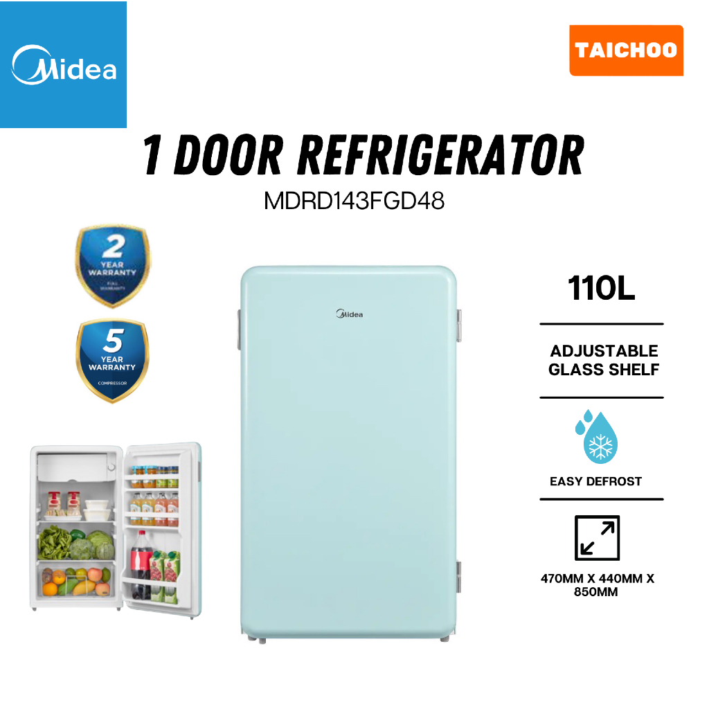 Midea 1 Door Retro Refrigerator 110L MDRD143FGD48 | Shopee Malaysia