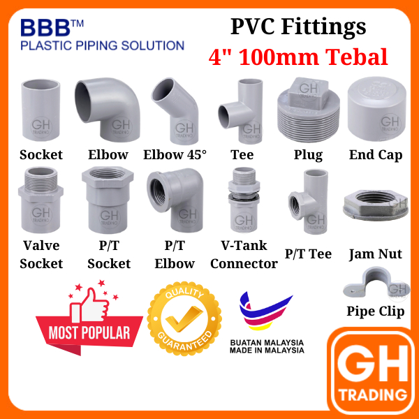 PVC Pipe Connector Plug Socket Tee Elbow PVC Fitting PVC Connector PVC ...