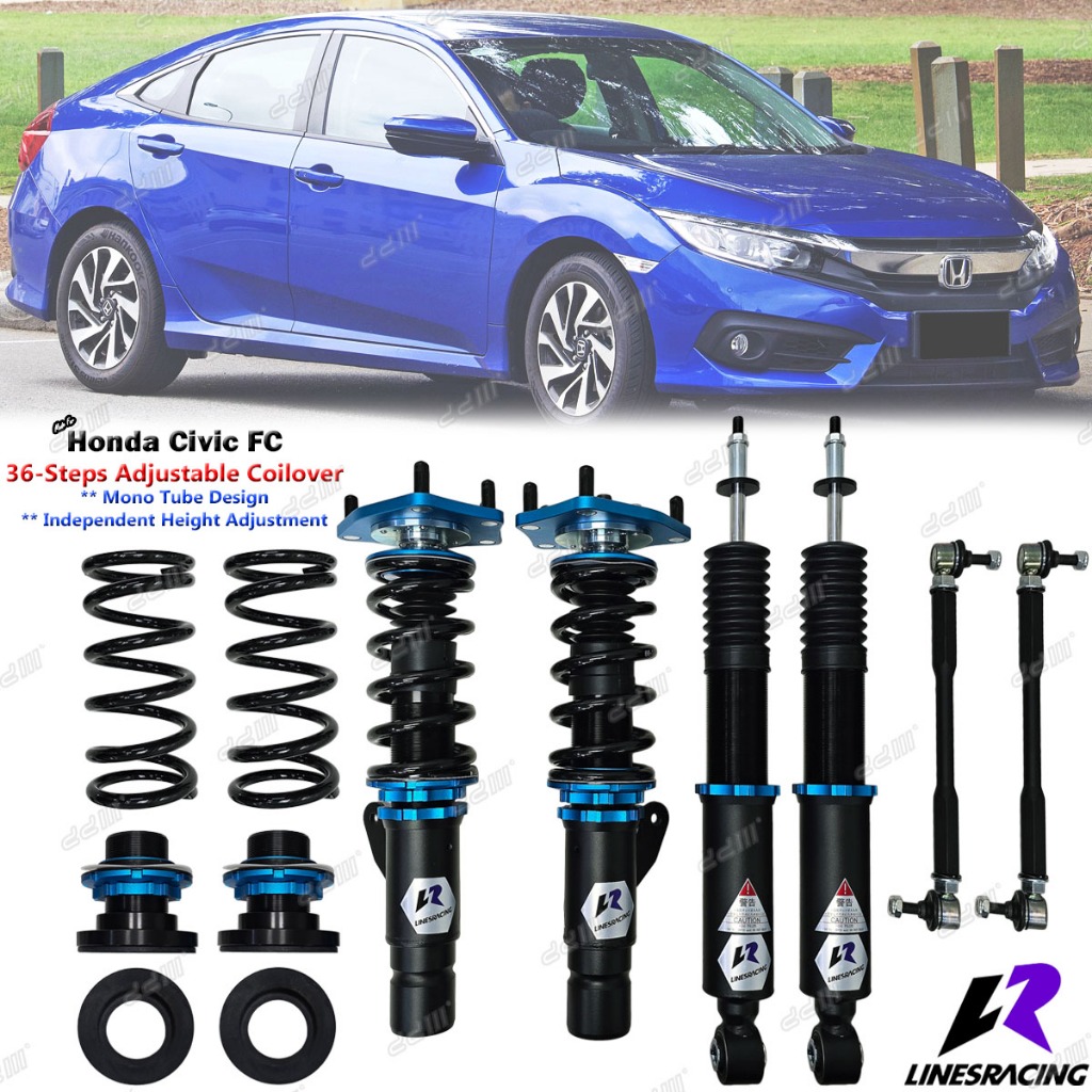 LINES Racing 36 Steps Hi Low Bodyshift Adjustable Suspension Coilover ...