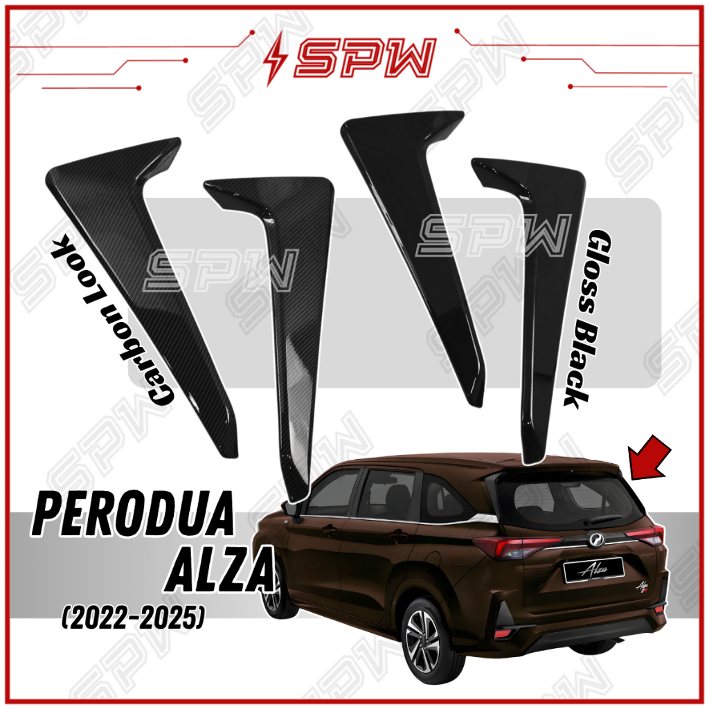 Perodua Alza (2022-2025) Rear Spoiler Pillar Cover Side Trim Garnish ...