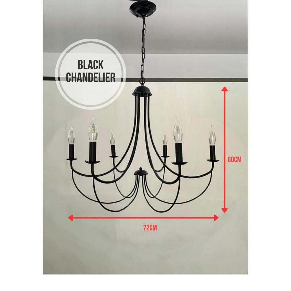Black Chandelier | Lampu Gantung Dewan | Lampu Gantung | Shopee Malaysia
