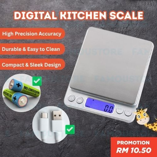 Penimbang Digital Dapur 3000g/0.1g Skala Elektronik Mini Tepat Digital ...