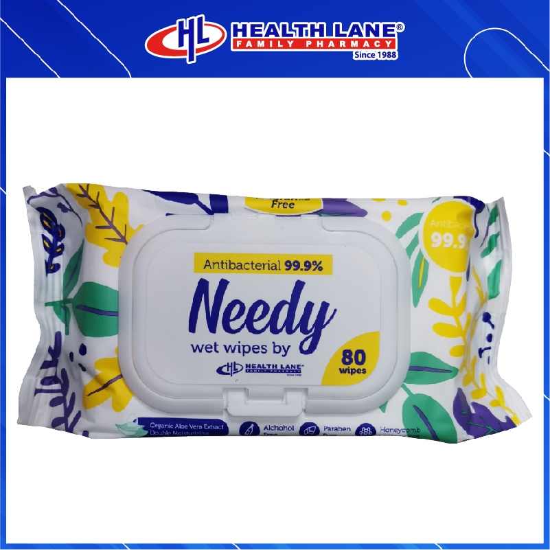 Needy Wet Wipes 99.9% Antibacterial YELLOW Fragrance Free (80's ...