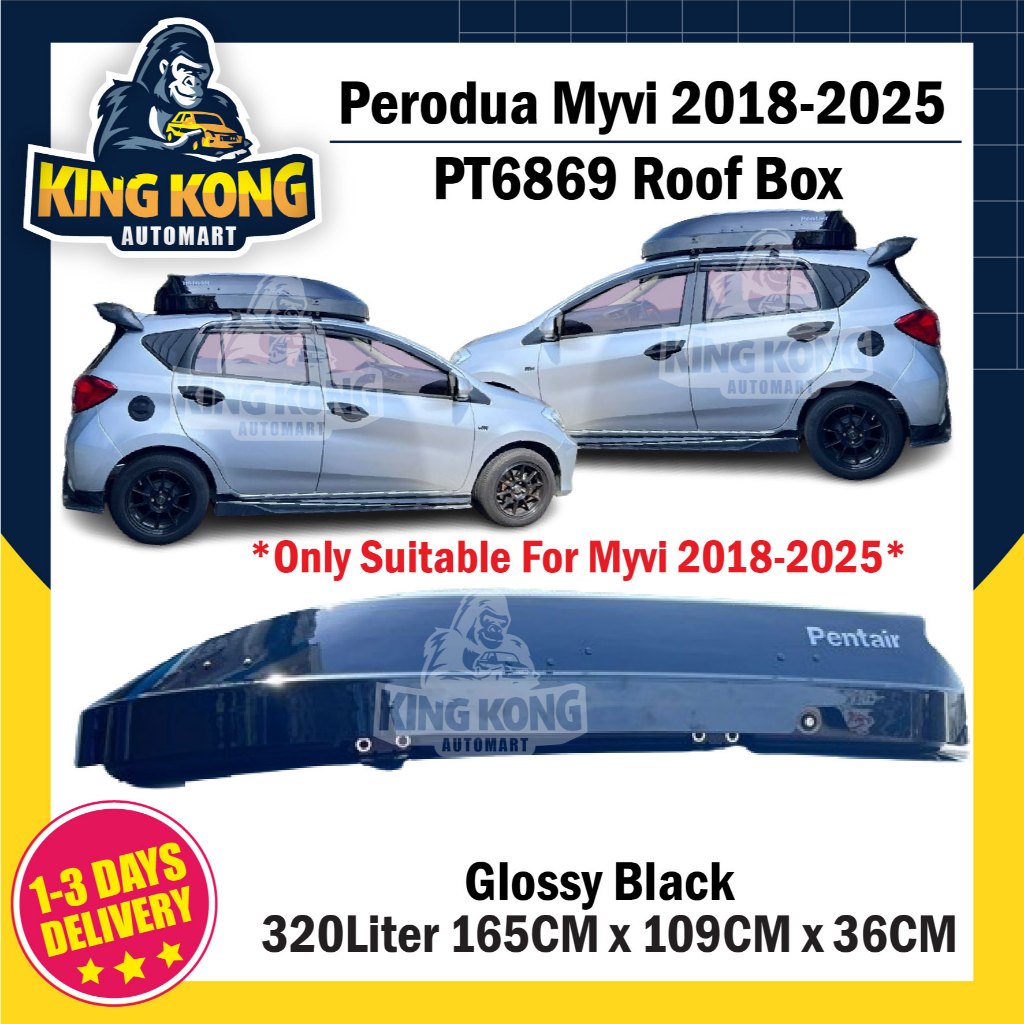 PENTAIR PT6869 Perodua Myvi 2018 2019 2020 2021 2022 2023 2024 2025 Glossy Roof box With Roof ...