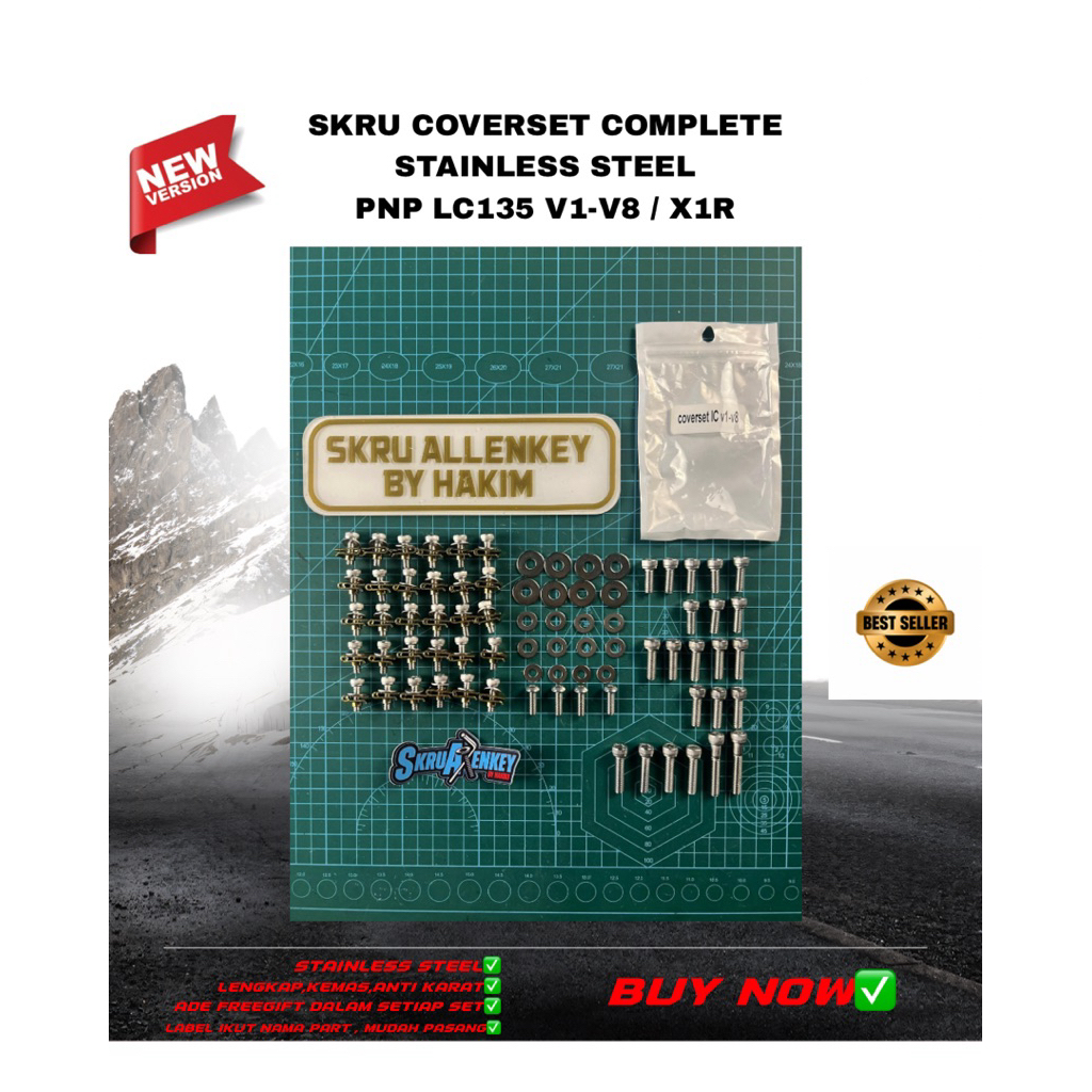skru coverset allenkey stainless steel PNP lC135 / 125ZR & Y15 Y16 ...