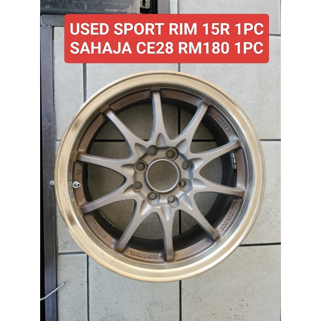 USED SPORT RIM 15 INCH CE28 RM180 1BIJI BOLEH VIOS SPAY TAYAR GUNA ...