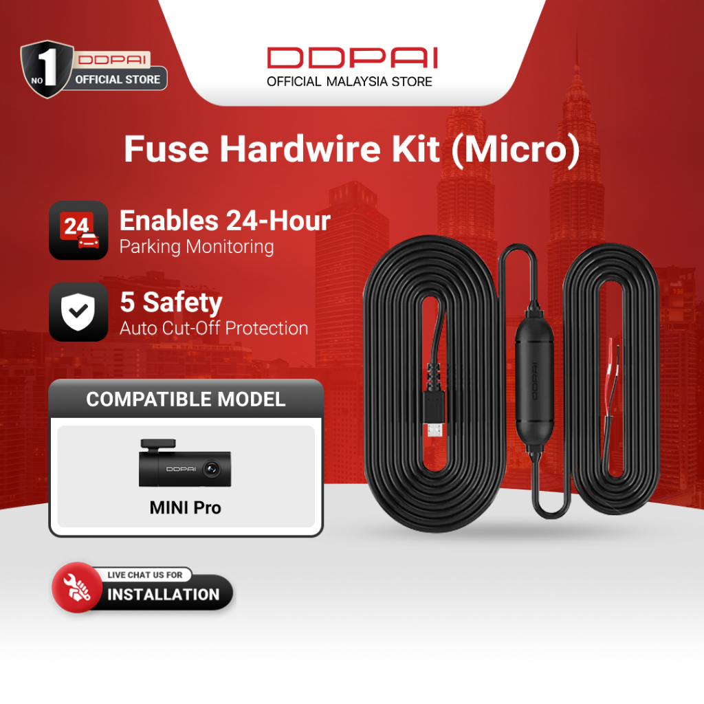 DDPAI Micro Fuse Hardwire Kit for DDPAI MINI Pro Dash Cam | Shopee Malaysia