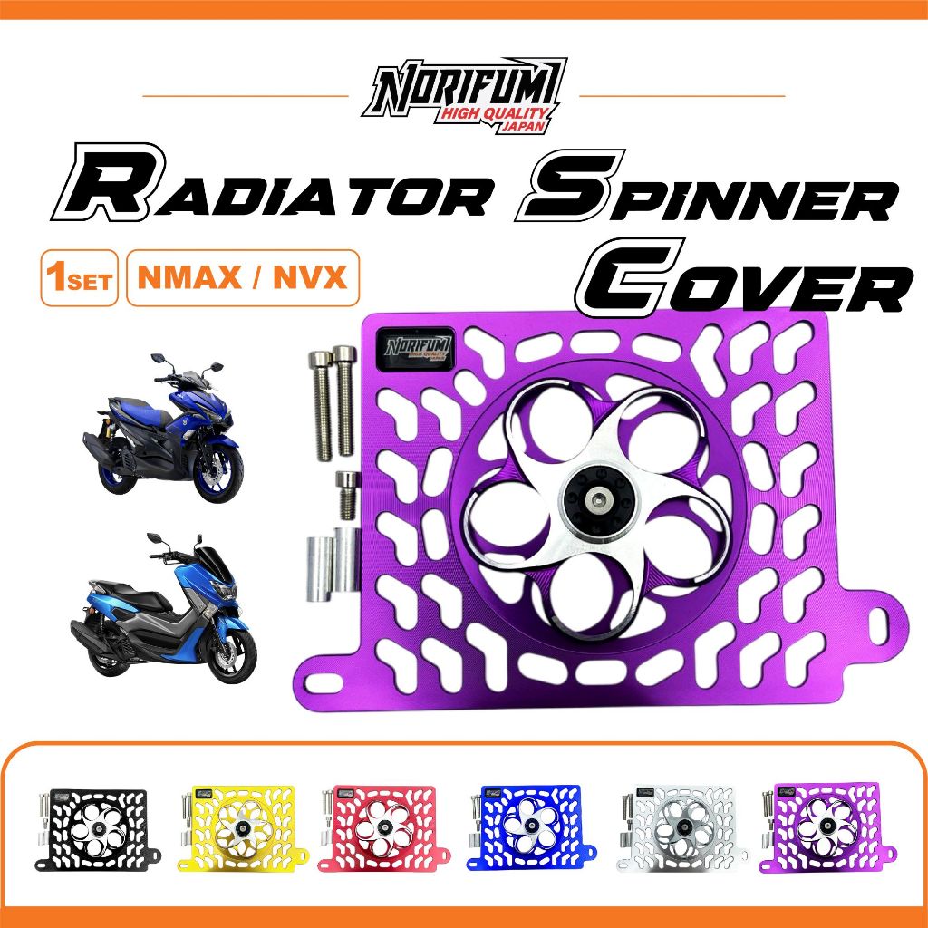NORIFUMI RADIATOR SPINNER COVER NMAX V1 V2 V3 / NVX 155 V1 V2 V3 ...