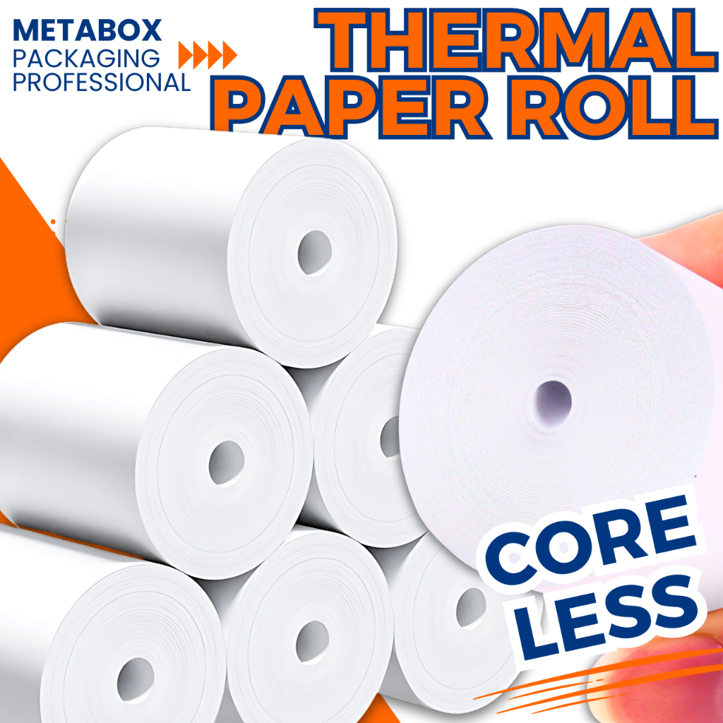 Thermal Paper Roll Kertas Resit Coreless Receipt POS Printer Bill Cash ...