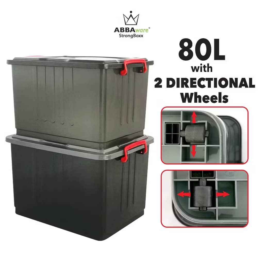 Abbaware 80L storage box with wheels | Shopee Malaysia